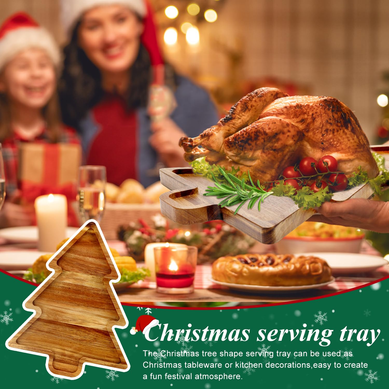Snapklik.com : Acacia Wood Christmas Tree Tray Gift Ideas Decorative ...