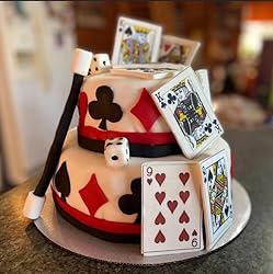 Amazon.com: Edible Playing Cards Cake Decoration- Casino Cake Edible ...