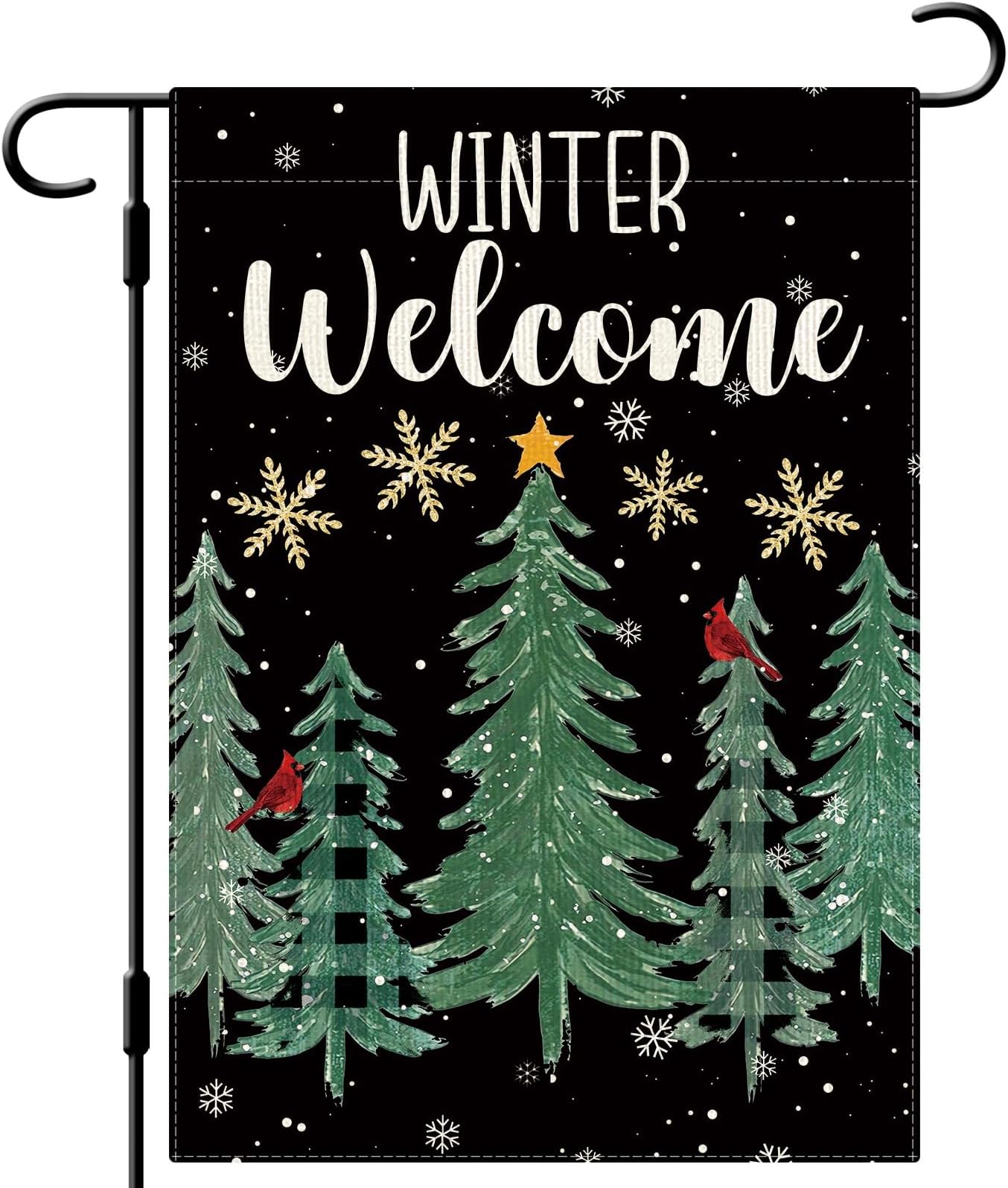 Amazon.com : DLZDN Welcome Winter Cardinal Birds Garden Flag 12×18 Inch ...