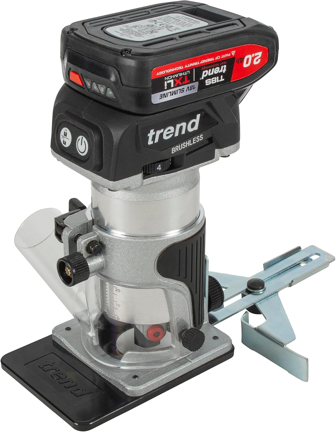 Trend 18V Cordless Trim Router Kit, 1/4 Inch Collet, 1 x 2.0Ah Battery ...