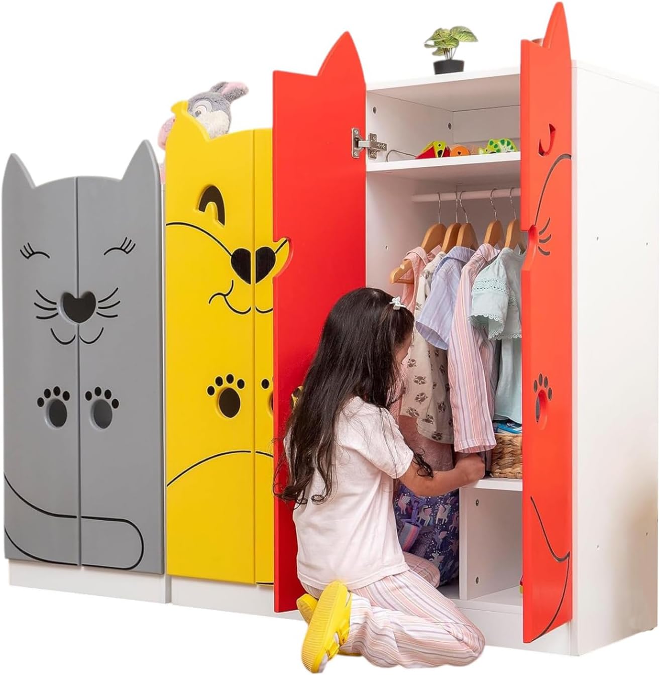 Amazon.com: BUSY WOOD Animals Armoire – Toddler Dresser Organizer for ...