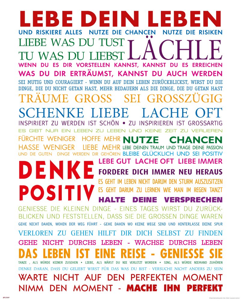 Amazon.de: empireposter Motivational - Lebe Dein Leben Bunt Motivations ...