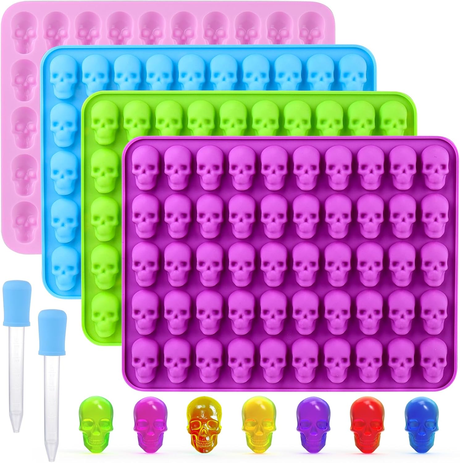 Amazon.com: Palksky Skull Gummy Silicone Mold Sugar Chocolate Candy ...