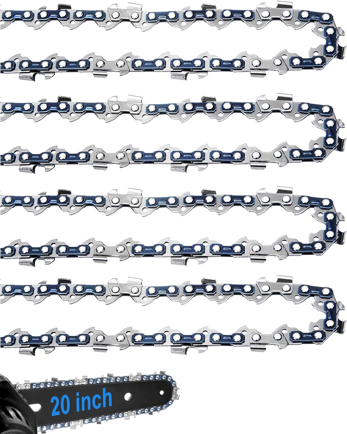 Amazon.com: 20 Inch Chainsaw Chains, Chainsaw Chain 20 Inch 3/8" LP Pitch .050" Gauge 72 Drive ...