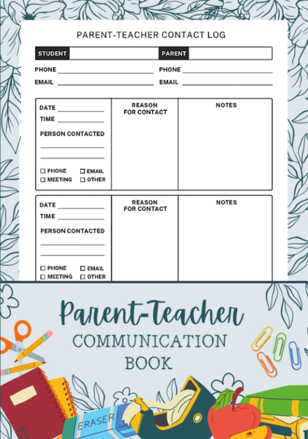 Parent-Teacher Communication Book: Parent Contact Log Book & Journal to ...