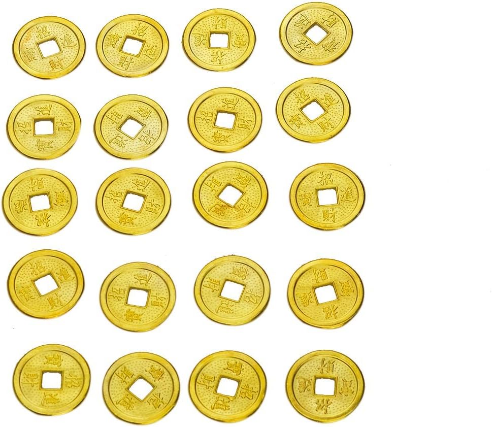 Amazon.com: fengshuisale 20pcs Chinese Fortune Coins Feng Shui Golden ...