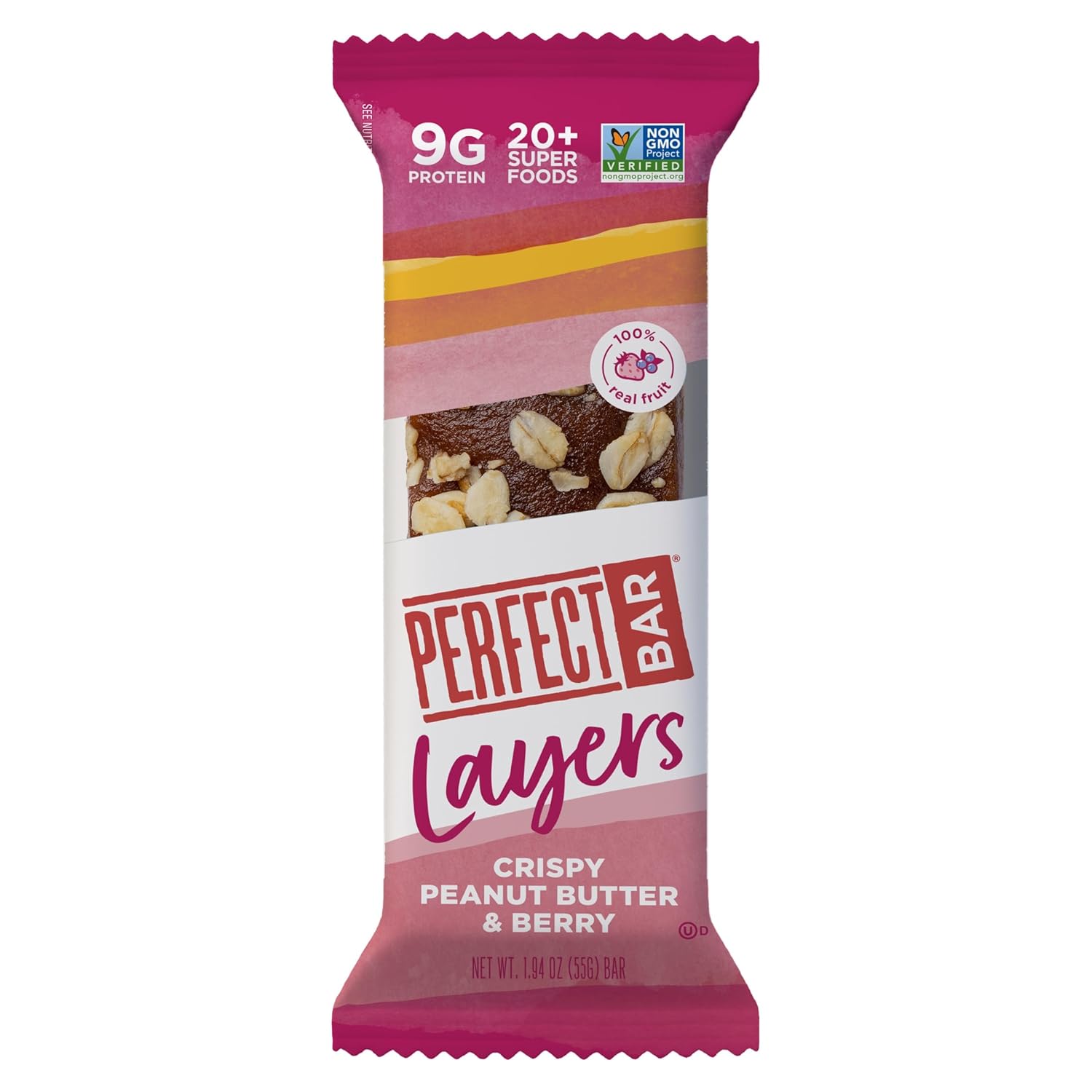 Amazon.com : Perfect Bar Layers, Crispy Peanut Butter & Berry Bar ...