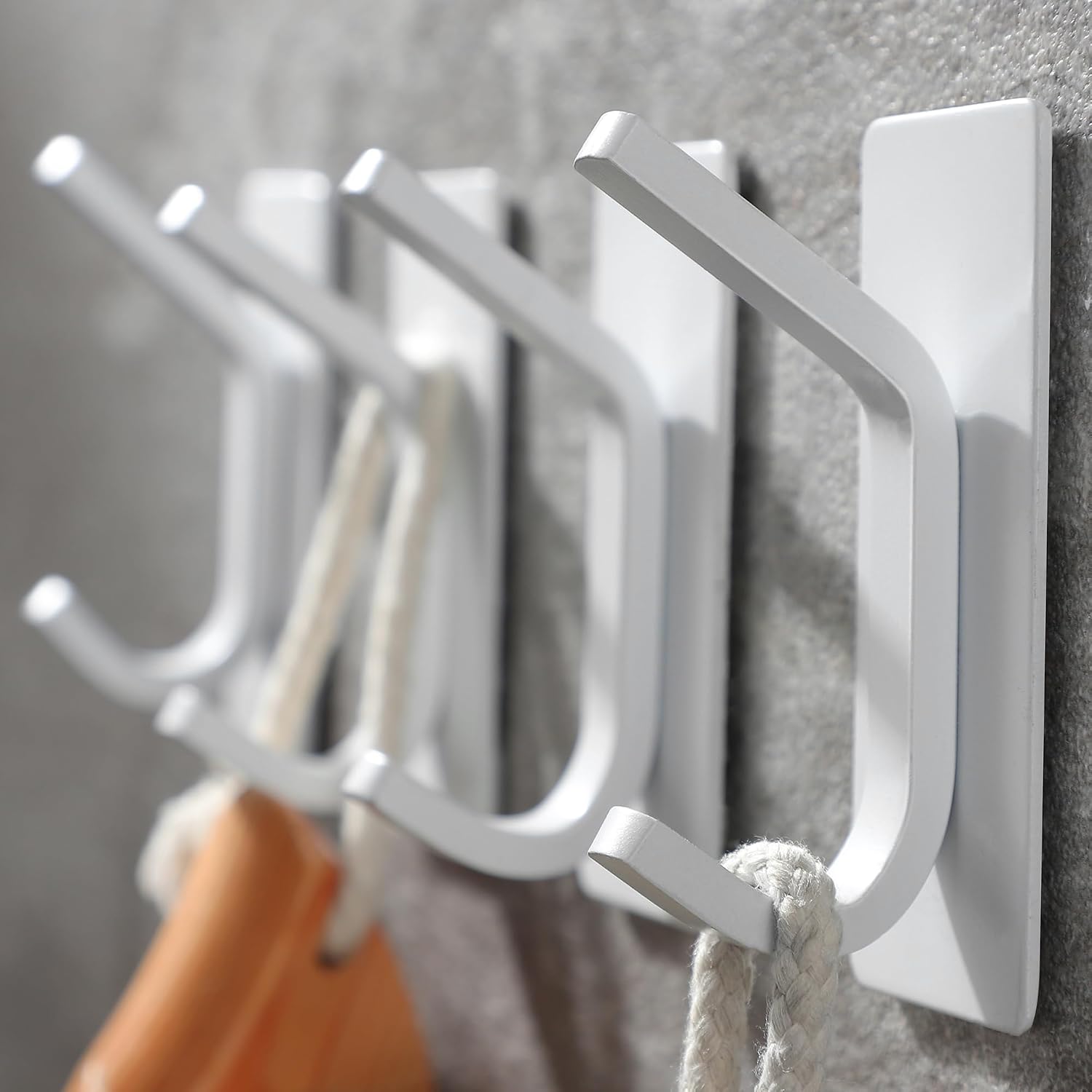 Taozun Adhesive Hooks - White Coat Hooks/Wall Hooks, Stainless Steel ...