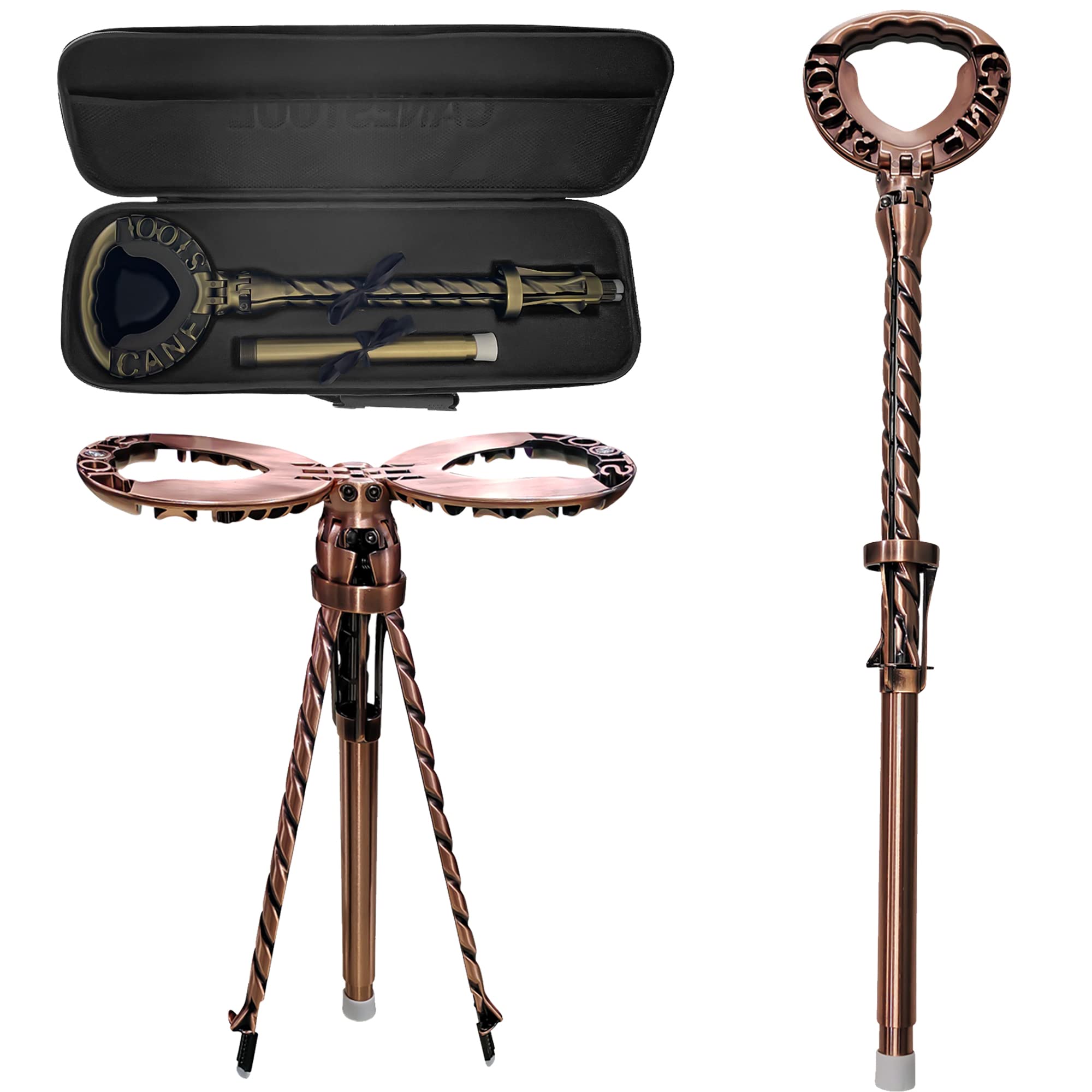 Portable Walking Cane with Seat Camping Cane Seat Telescoping Cane ...