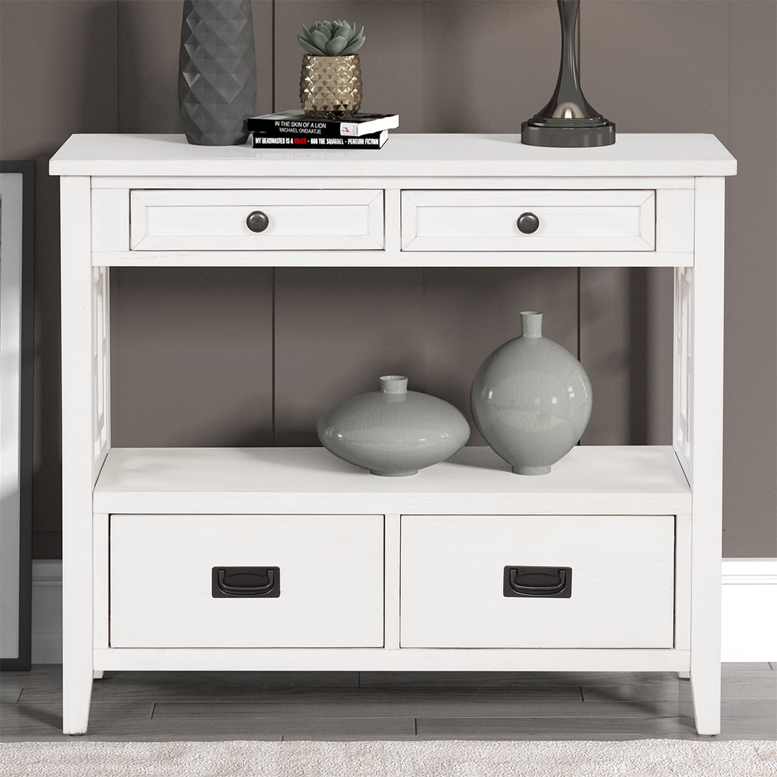 Amazon.com: 36" Console Table with 4 Drawers and 1 Storage Shelf ...