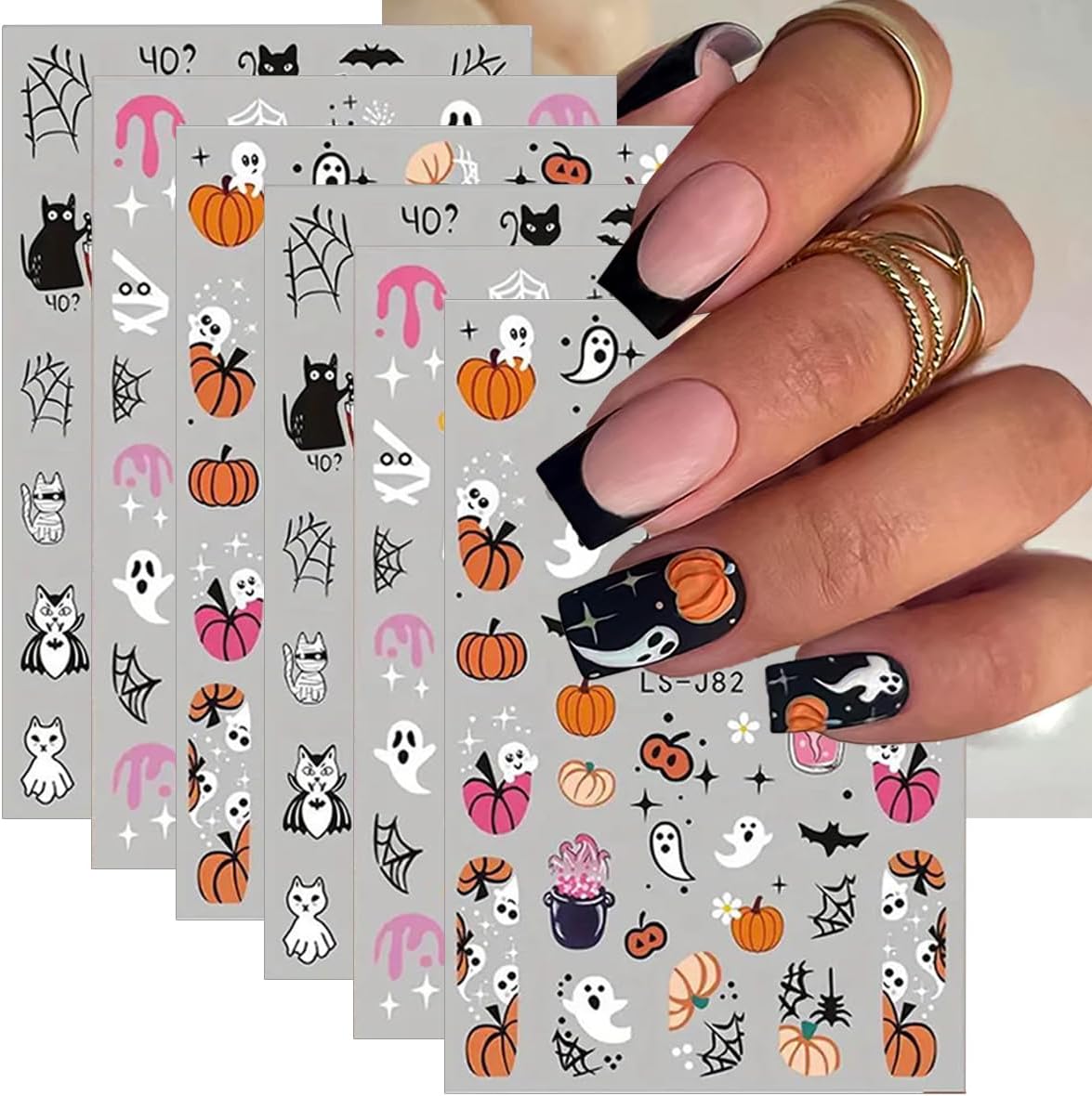Amazon.com: Flower Nail Art Stickers Decal, Water Transfer Foils for ...