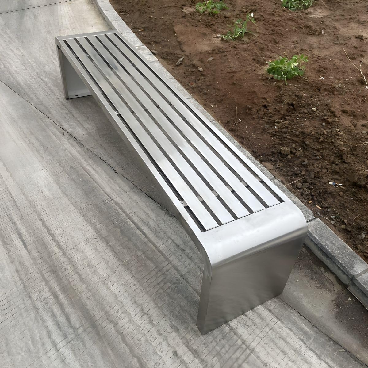 Amazon.com: LAKIQ Indoor Outdoor Backless Bench Stainless Steel Garden ...