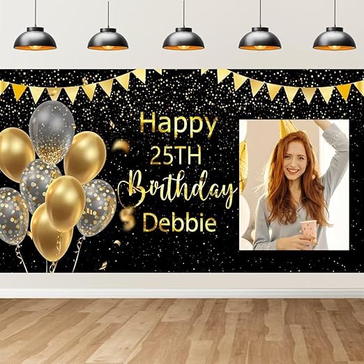 Amazon.com: Personalized Custom Birthday Banner With Photo Name ...