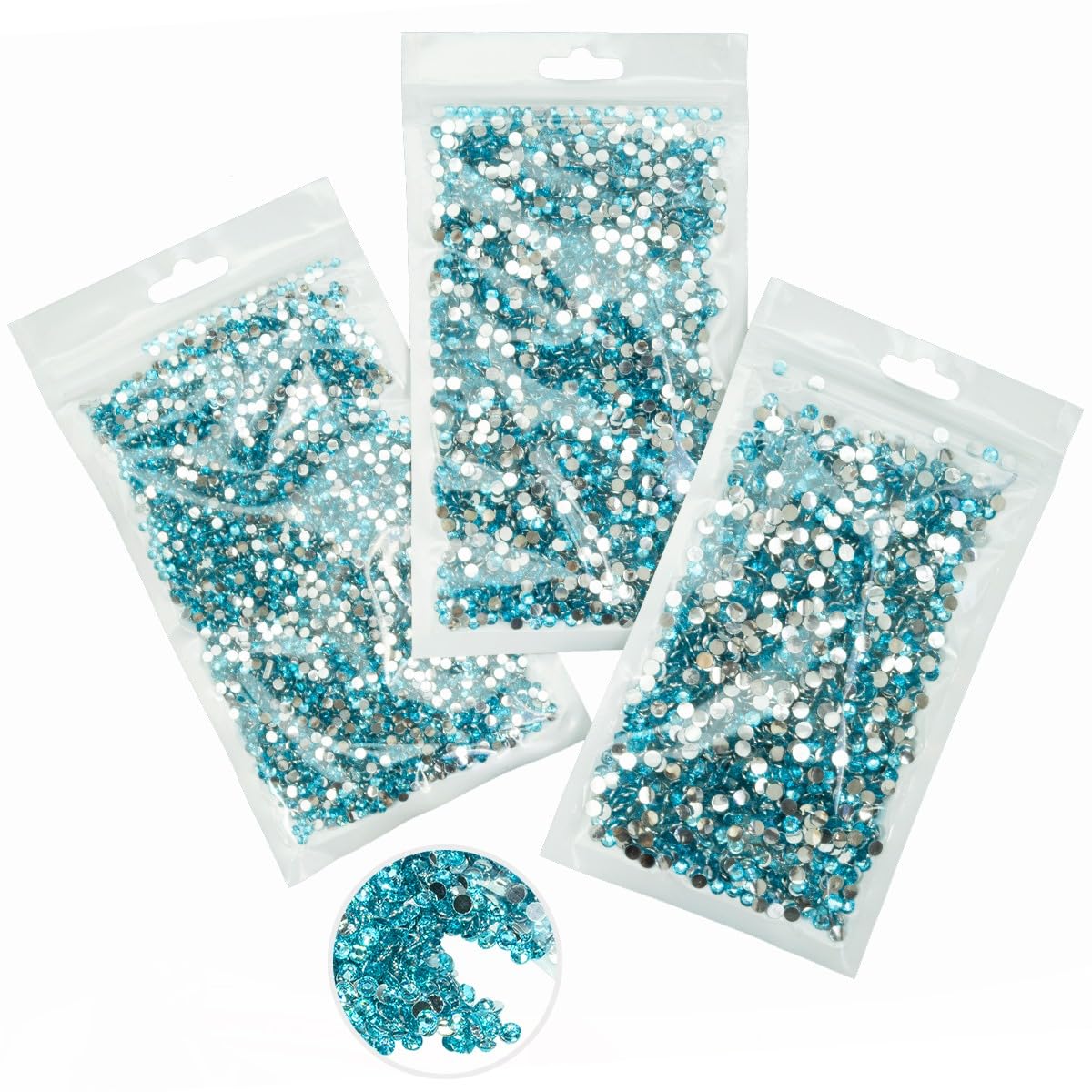 Amazon.com: qiipii 16000PCS Blue Zircon Crystal Resin Rhinestones for ...