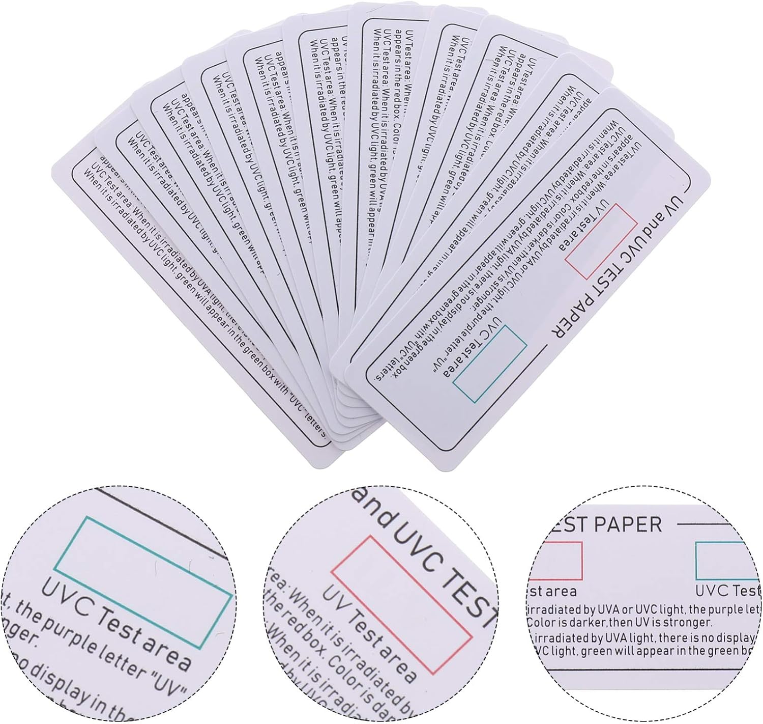 iplusmile Pack of 10 UV Test Card UVC Test Strips for UVA UVB Device ...