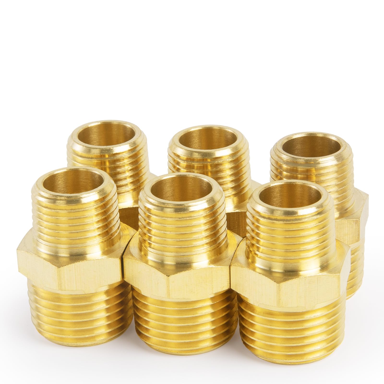 Amazon.com: ChillWaves Brass Pipe Fitting, Reducer Hex Nipple 3/4" NPT ...