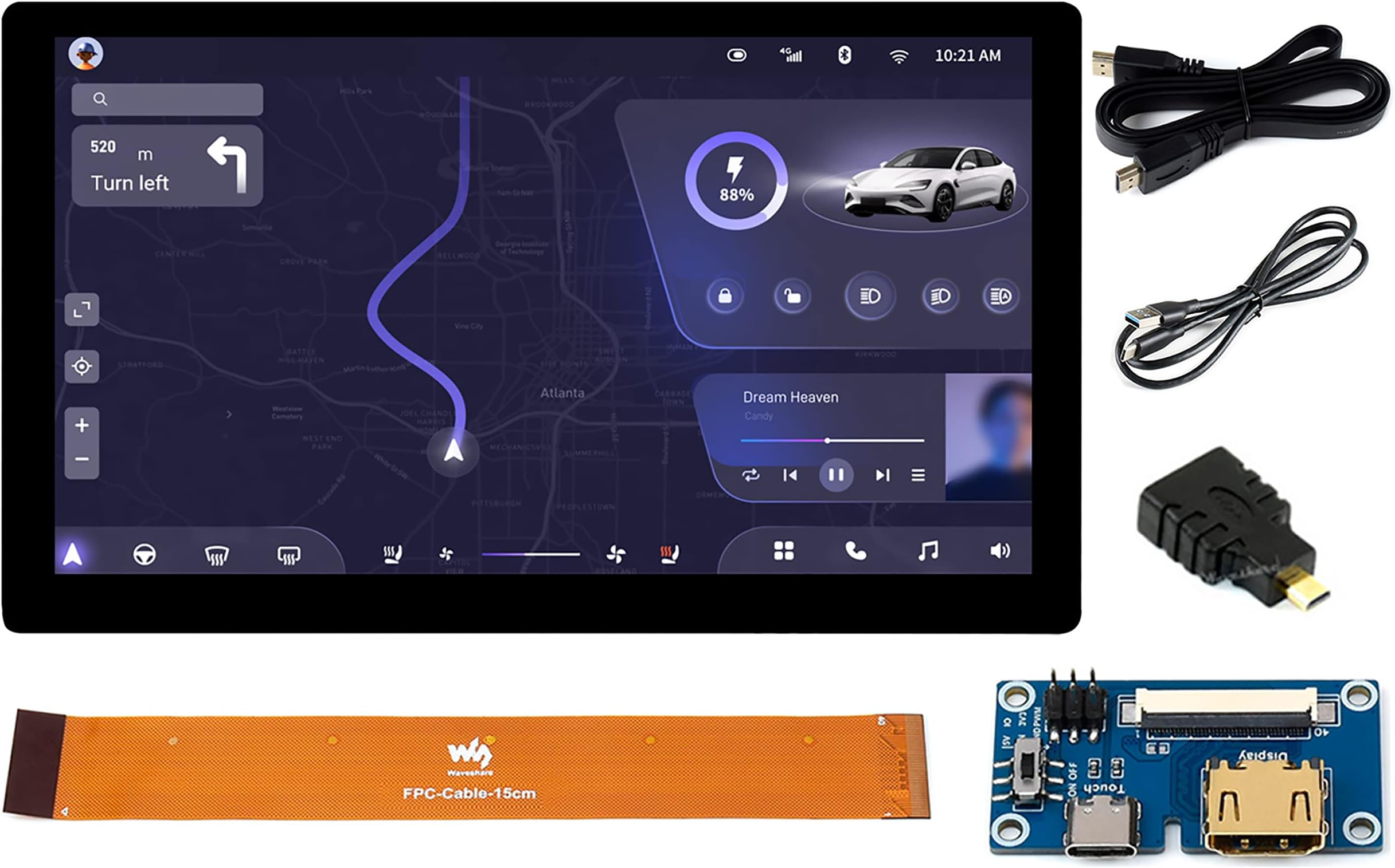 Amazon.com: waveshare 7inch QLED Touch Capacitive Display 1024x600 ...