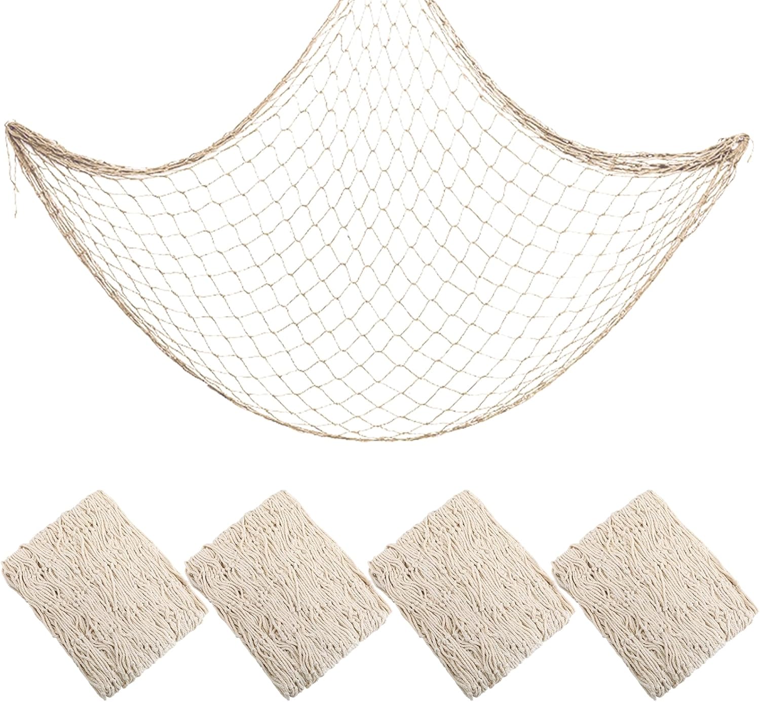 Amazon.com: 4PCS Fish Net Decorations, Natural Cotton Hawaiian Party ...