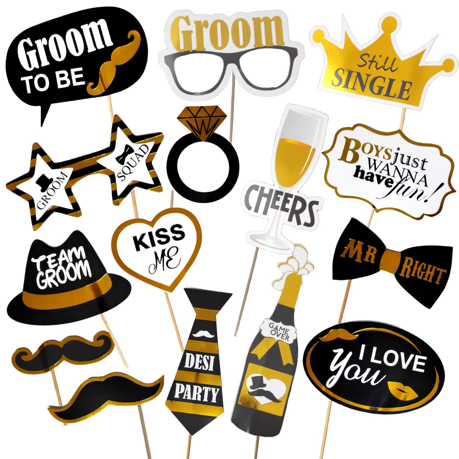 PartySanthe Groom to Be Photo Booth Props Set of 15 pcs for ...