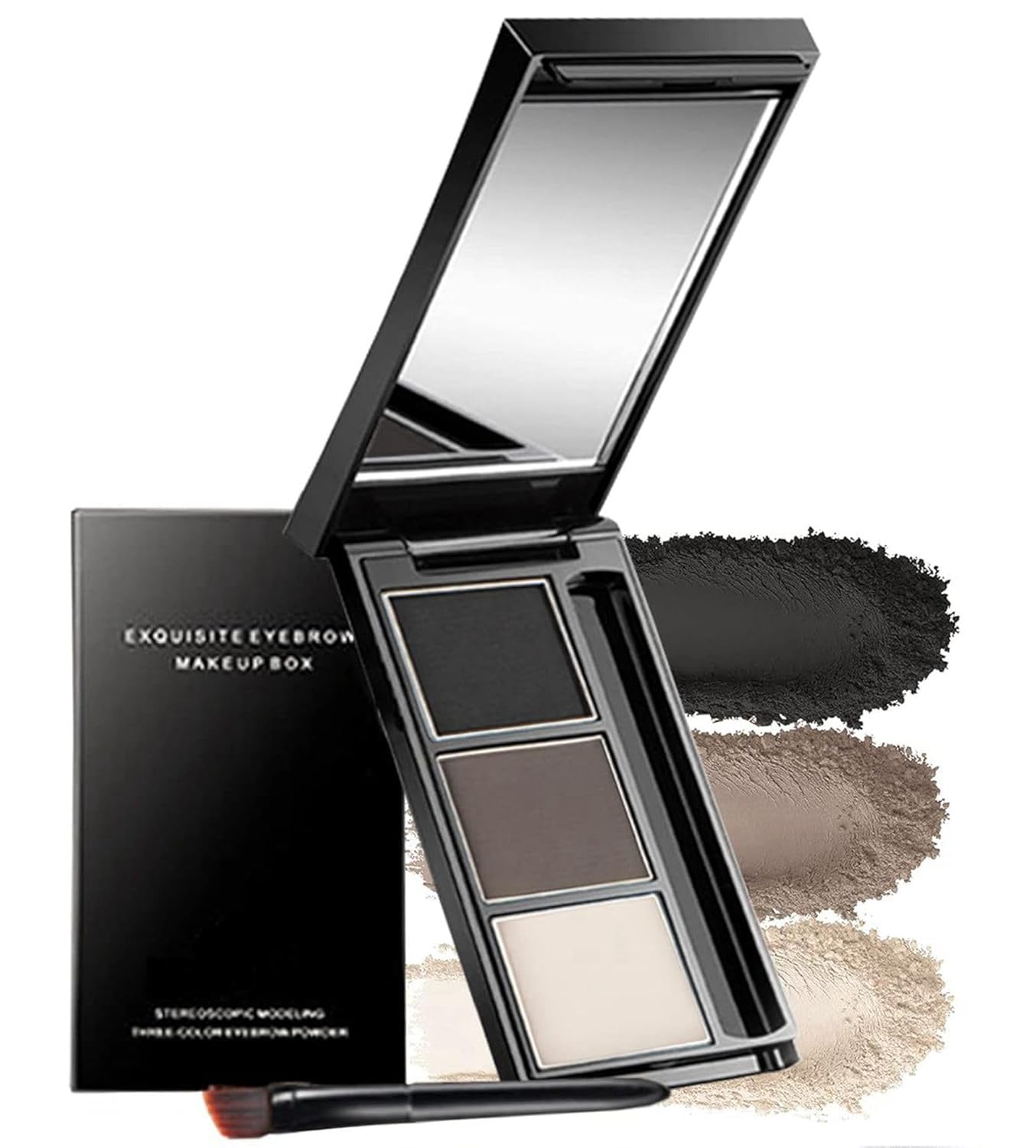 Amazon.com : Eyebrow powder, 3-color eyebrow palette makeup to enhance ...