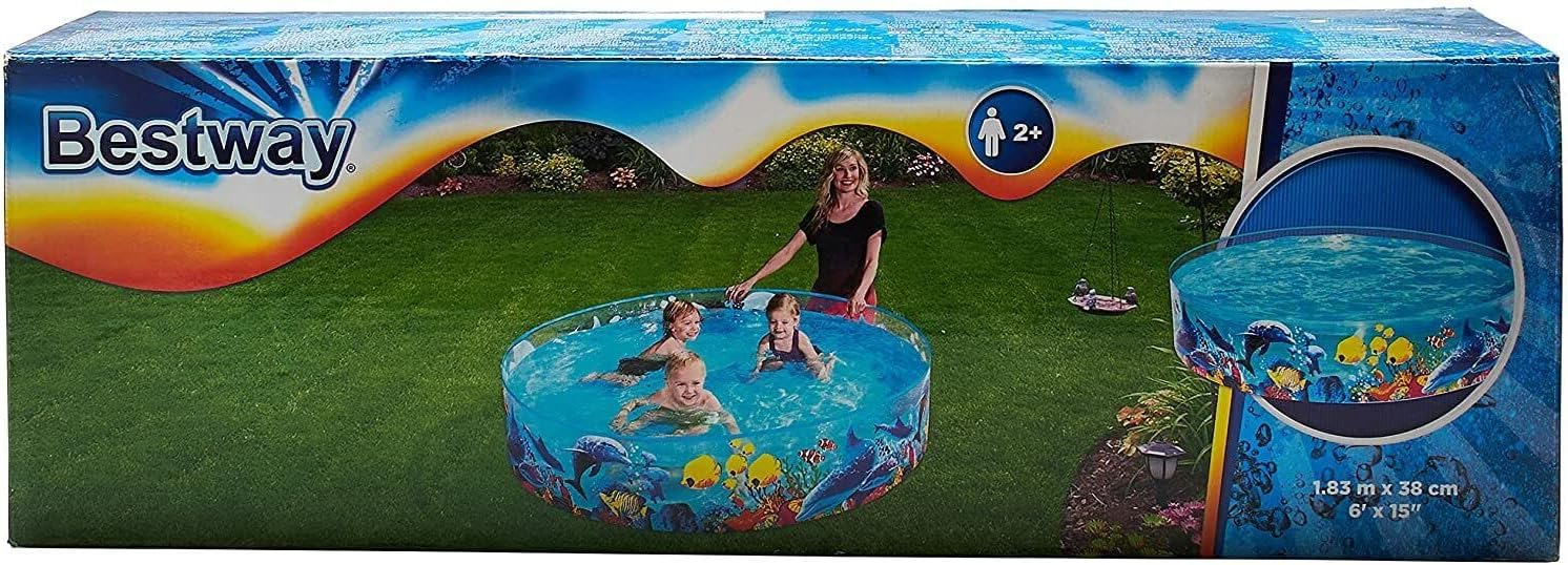 Amazon.com: Fill N Fun Kid Kiddie Wading Swimming Snap Pool 72x15 for ...