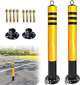 Amazon.com: Bollard Post Parking Barrier with 5m Plastic Chain,2 Pack ...