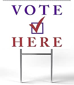 Amazon.com : SignPro Vote Here - Political Election Day Signs - Polling ...