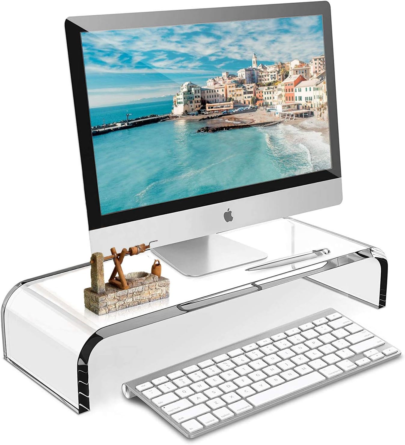Budstfee Acrylic Monitor Stand Clear Monitor Riser with Sturdy Platform ...