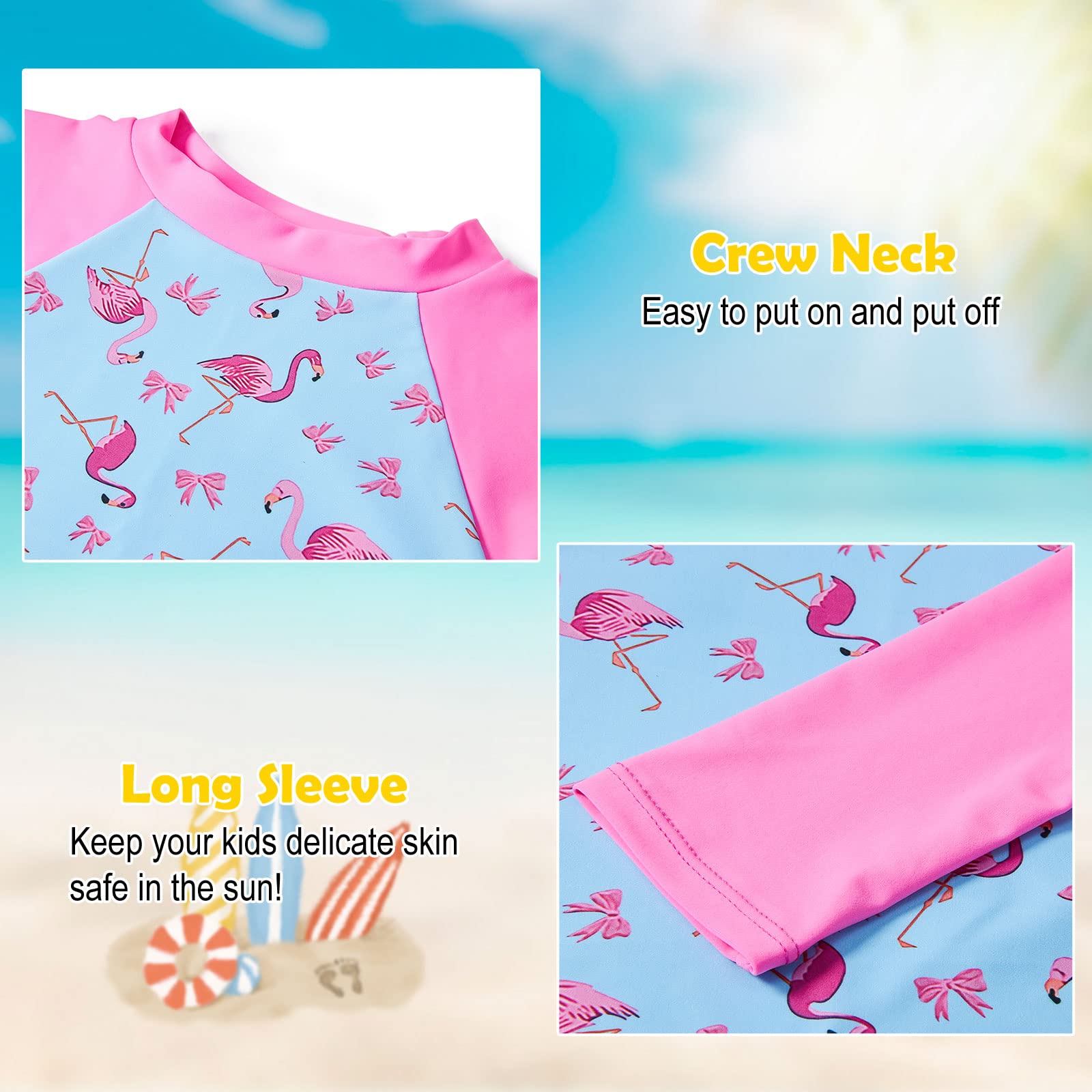 Snapklik.com : Uideazone Toddler Girls 2 Piece Swimsuit Long Sleeve ...