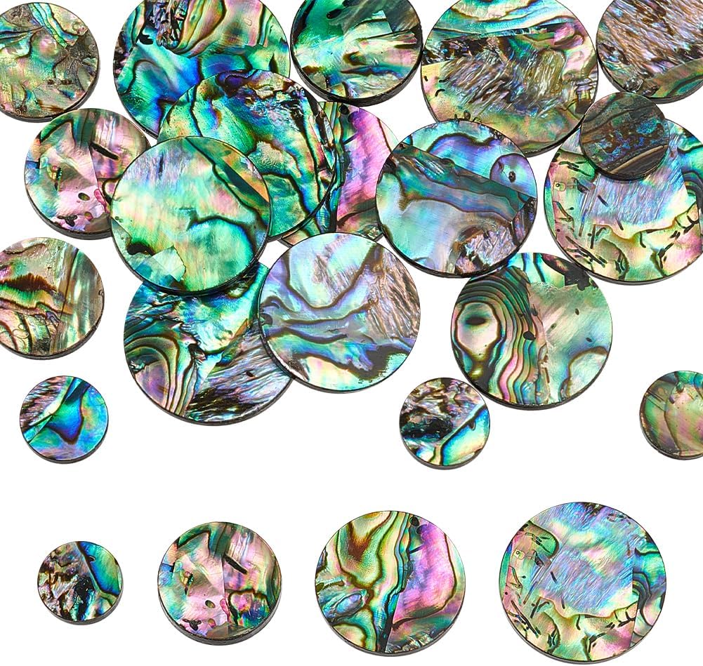 Amazon.com: WADORN 4 Sizes Abalone Shell Cabochons, 20Pcs 10/14/18/20mm ...