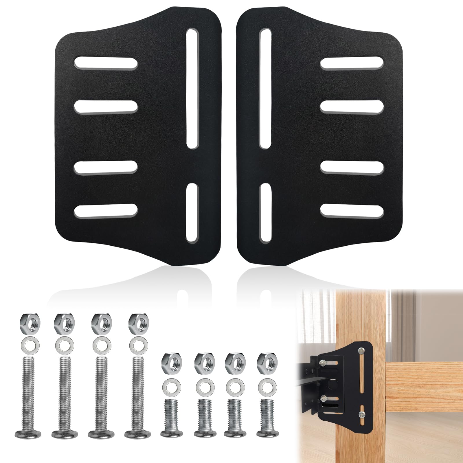 Amazon.com: Lisierow 2PCS Heavy Duty Bed Frame Brackets for Headboard ...