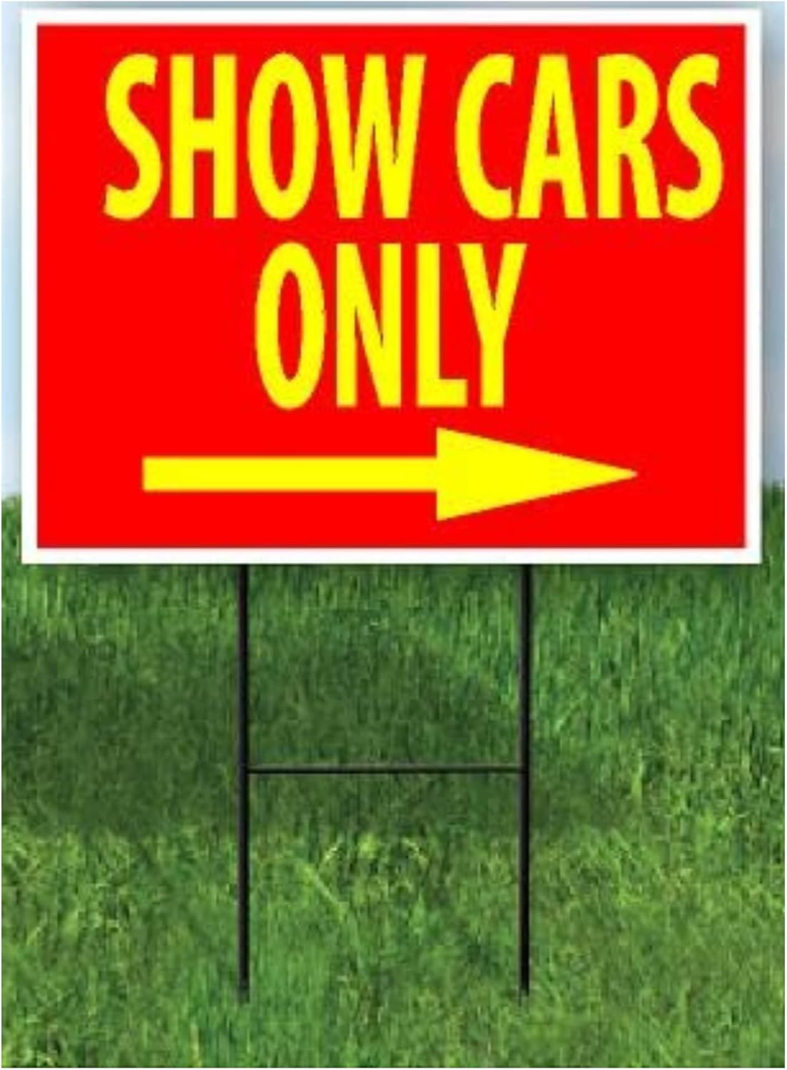 Amazon.com : SHOW CARS ONLY RED YELLOW RIGHT ARROW 18 in x 24 in Yard ...