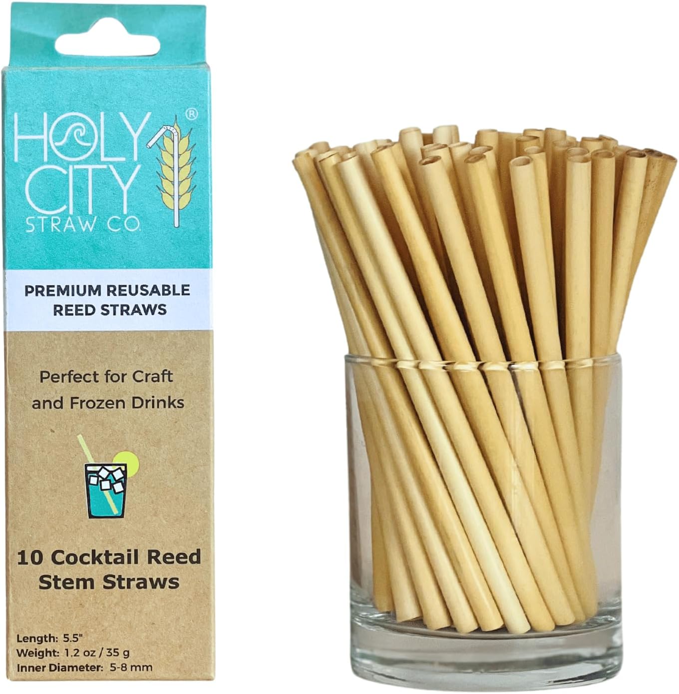 Amazon.com: Reed Stem Straws | Cocktail | 10ct. | 7-9mm diameter ...