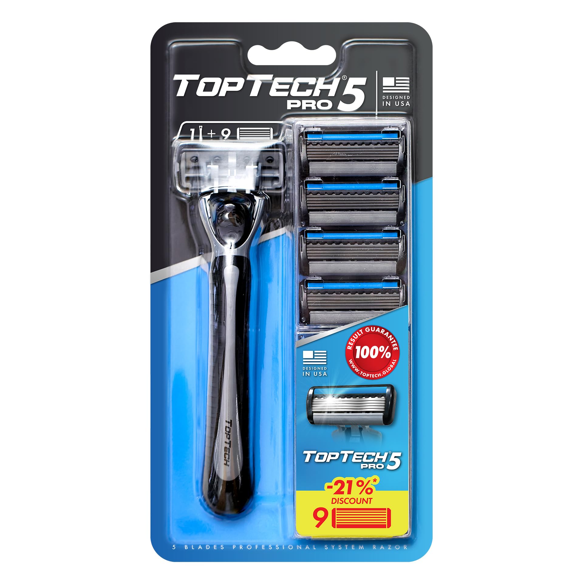 Amazon.com: TopTech PRO 5 Razors for Men - Manual Shaving Razor ...