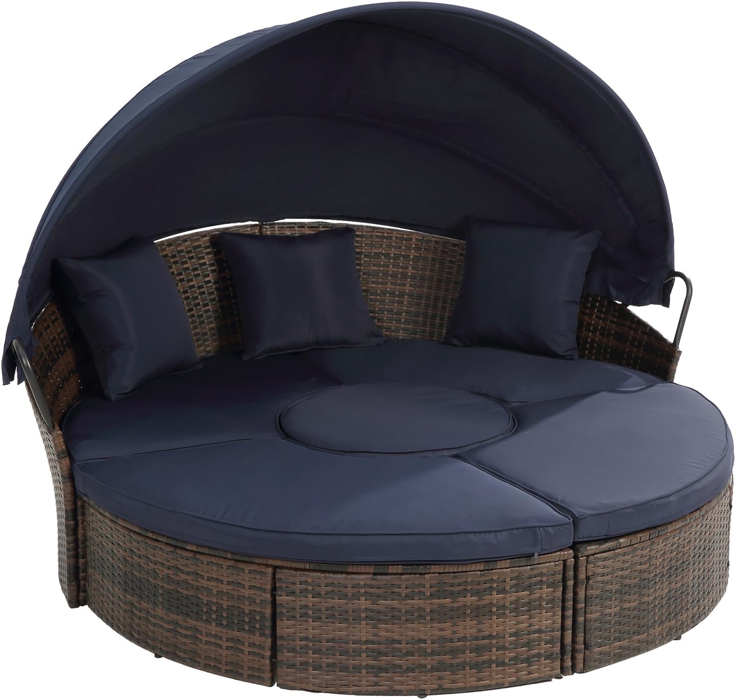 Amazon.com : Luteren Upgraded Outdoor Round Patio Daybed with ...