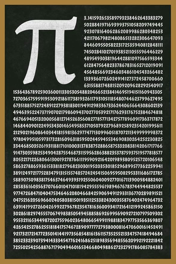 Amazon.com: Math Poster For High School Mathematical Number PI to 1801 ...