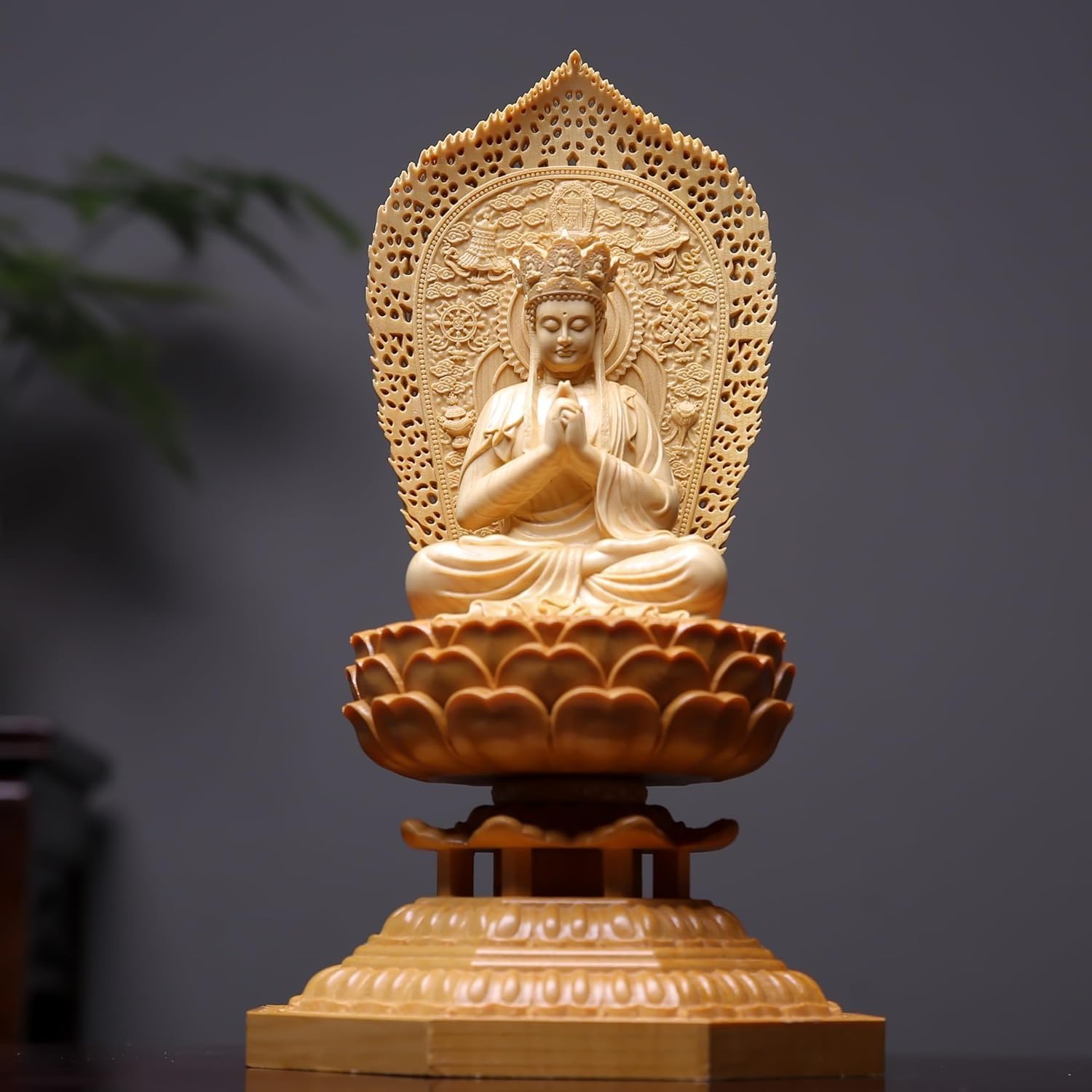 Amazon.com: Hinoki Cypress Wood Carved Three Saints Statue Including ...
