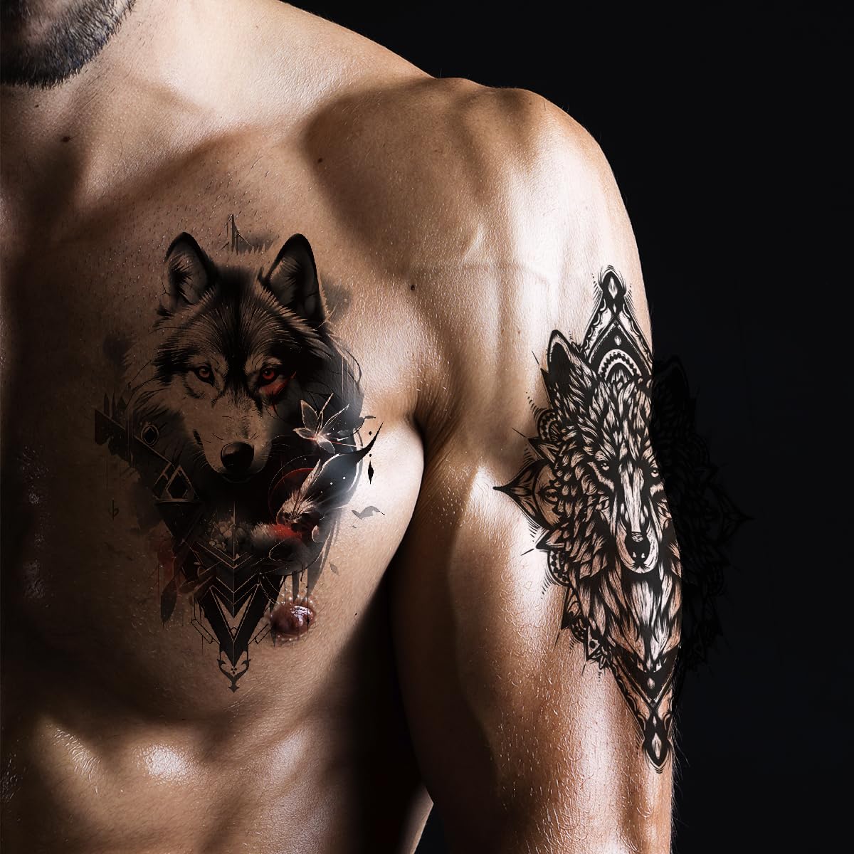 Wolf Chest Tattoos