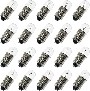 SQXBK 20PCS 6.3V 0.3A E10 Mini Screw Base Light Bulbs Warm White ...