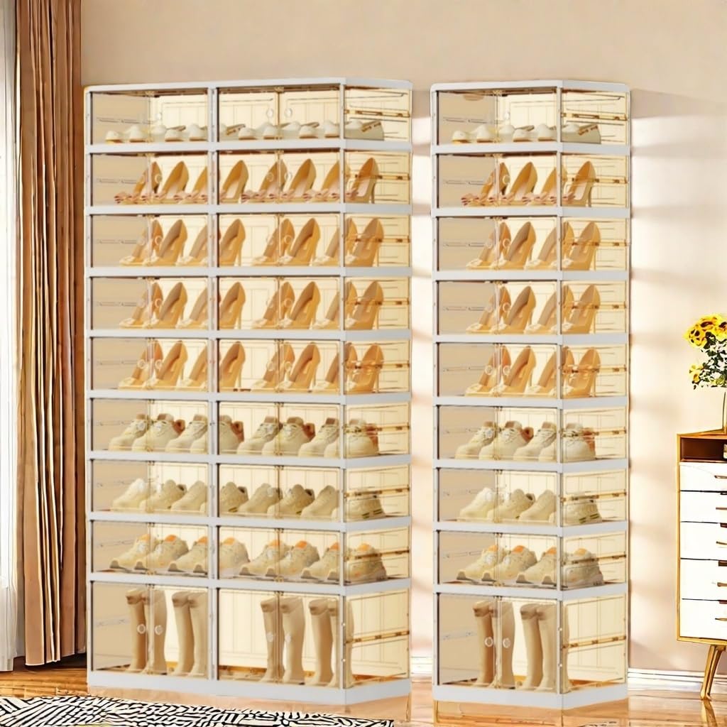 Amazon.com: 9 Tier Collapsible Shoe Rack for Closet Entrance 18-36 ...