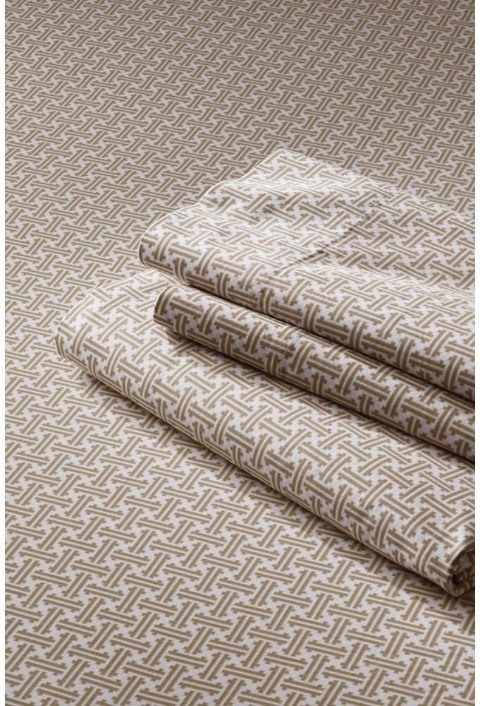 Amazon.com: 200-count Trellis Print Fitted Sheet - Desert Khaki Trellis ...