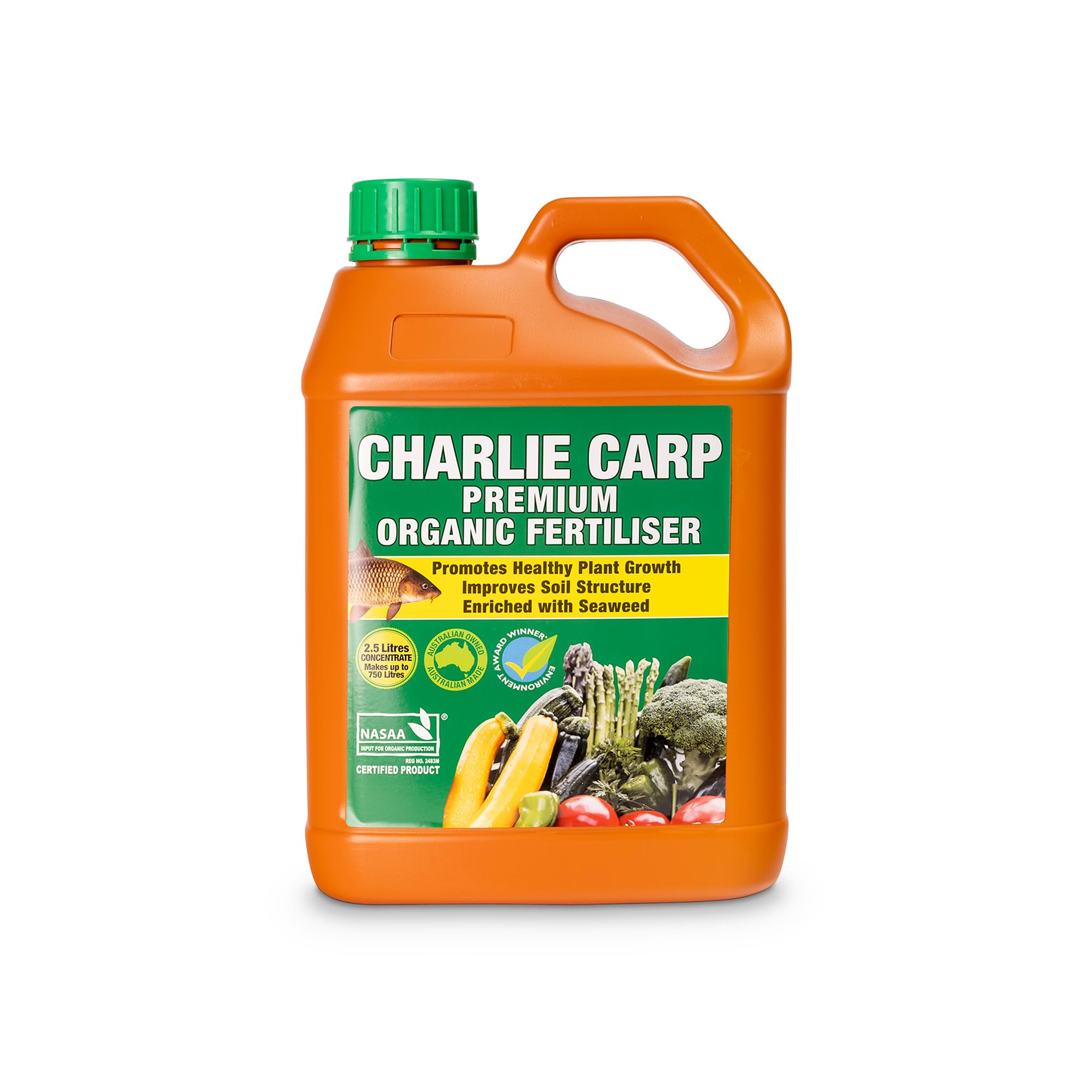 Charlie Carp Certified Organic Fertiliser, 2.5L - Concentrated Formula ...