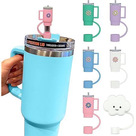 Amazon.com: BUKBUVLO Straw Cover Cap Set of 6, Reusable Silicone Straw ...