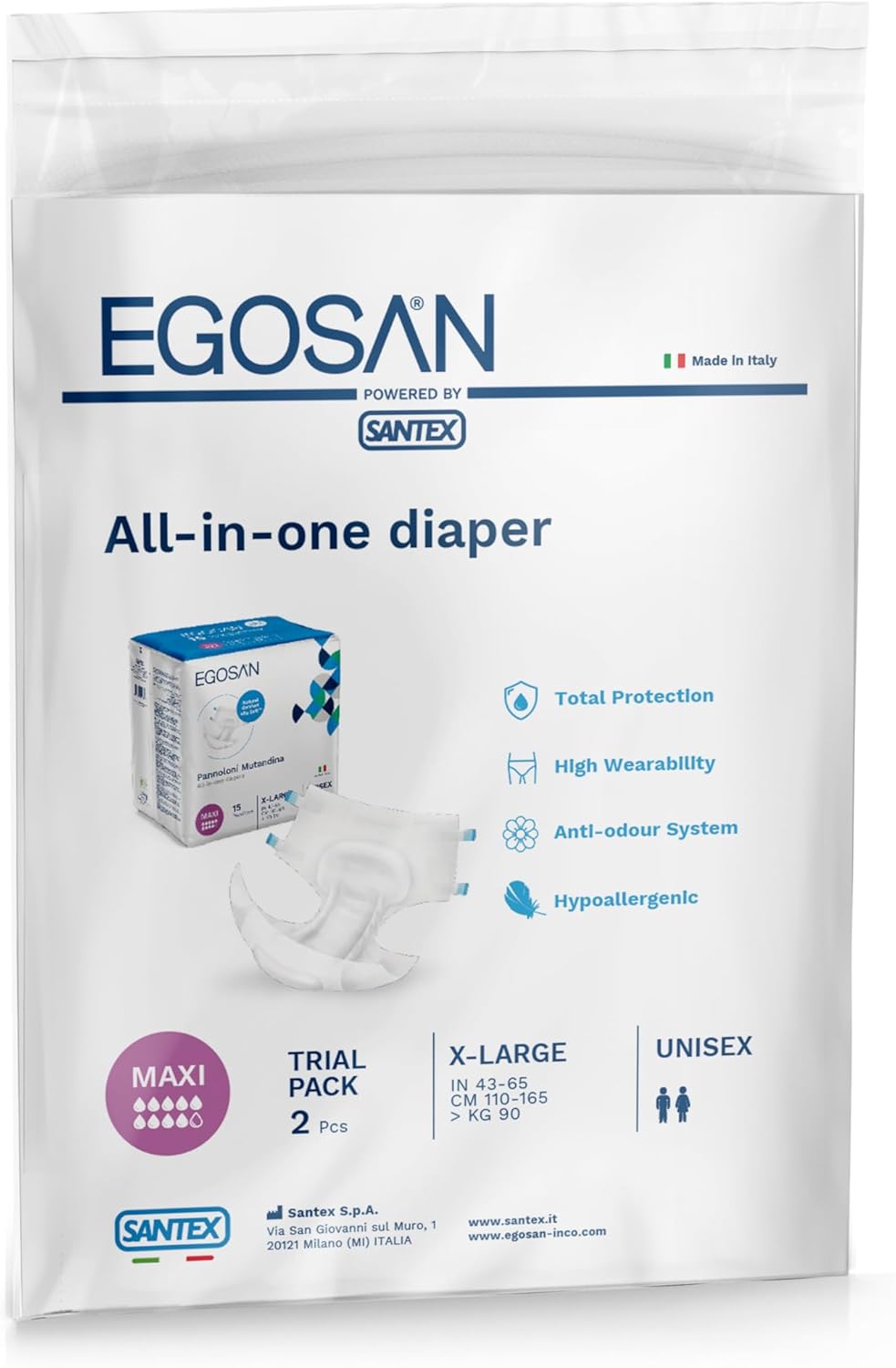 EGOSAN Maxi Incontinence Adult Diaper Brief Maximum Absorbency and ...