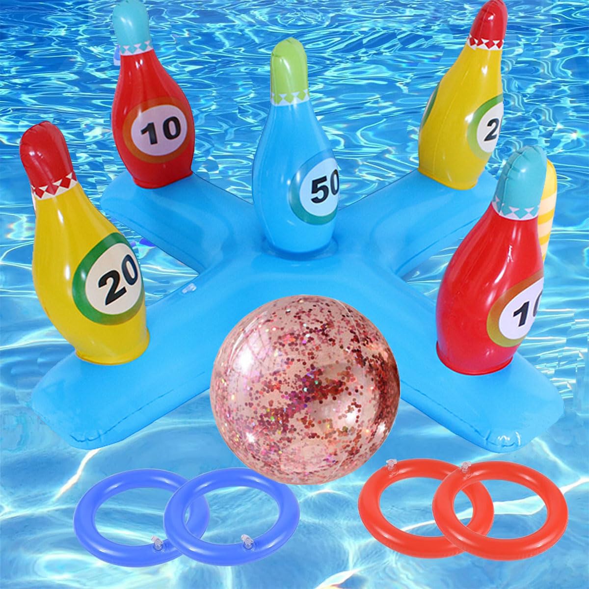 Inflatable Pool Ring Toss Games for Youth and Adult, Summer Pool Ring ...