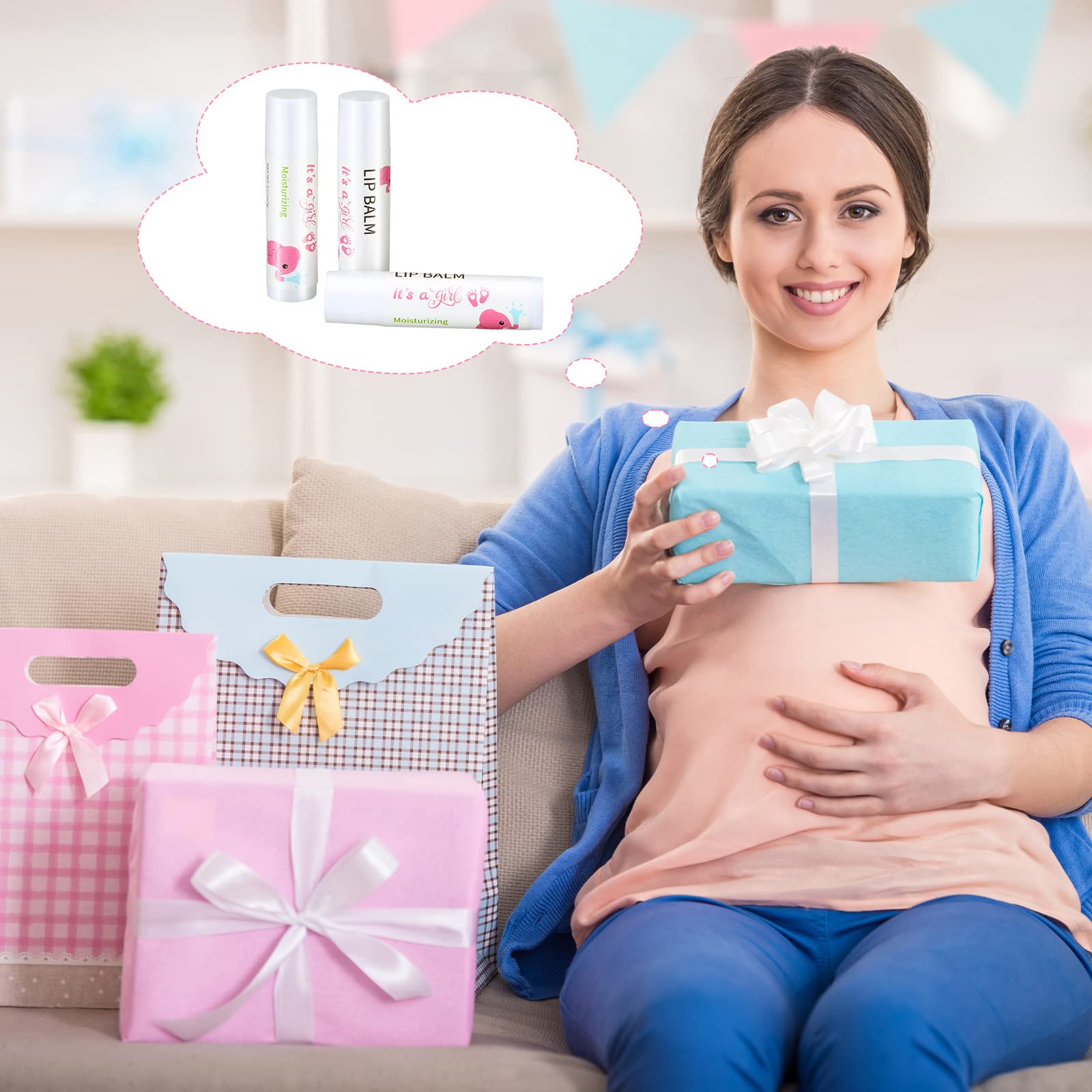 50 Pcs Lip Balm Gifts Bulk Baby Shower Favors for Guests Bulk Gender ...