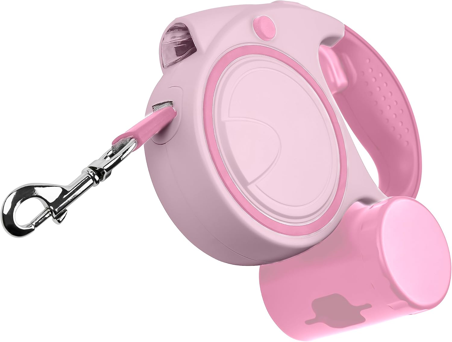 Ultra Pink Extendable Dog Lead 5m with LED Light & Waste Bag Holder Poo ...