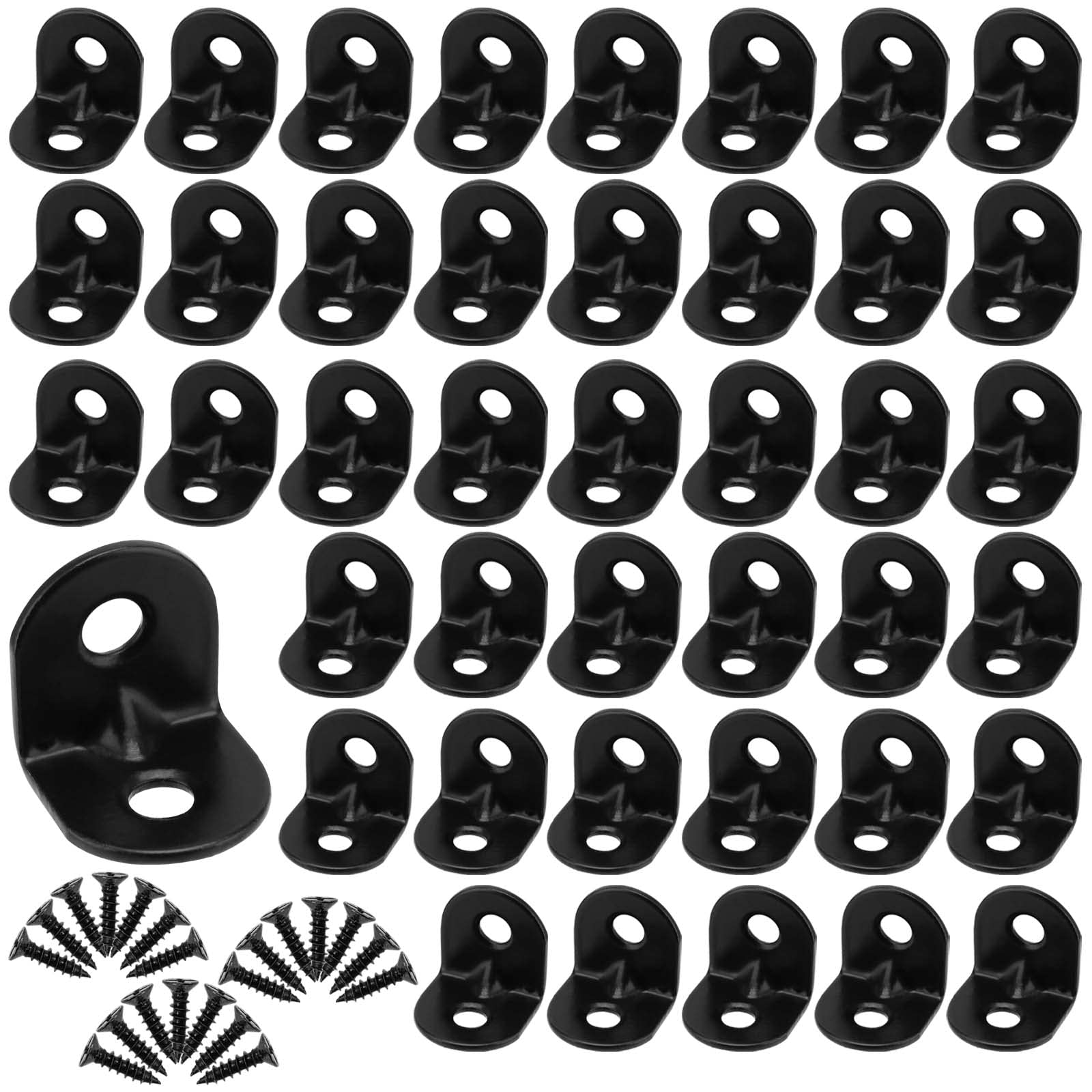 SEUNMUK 80 Pcs Black Corner Bracket, 20 x 20mm 90 Degree Right Angle ...