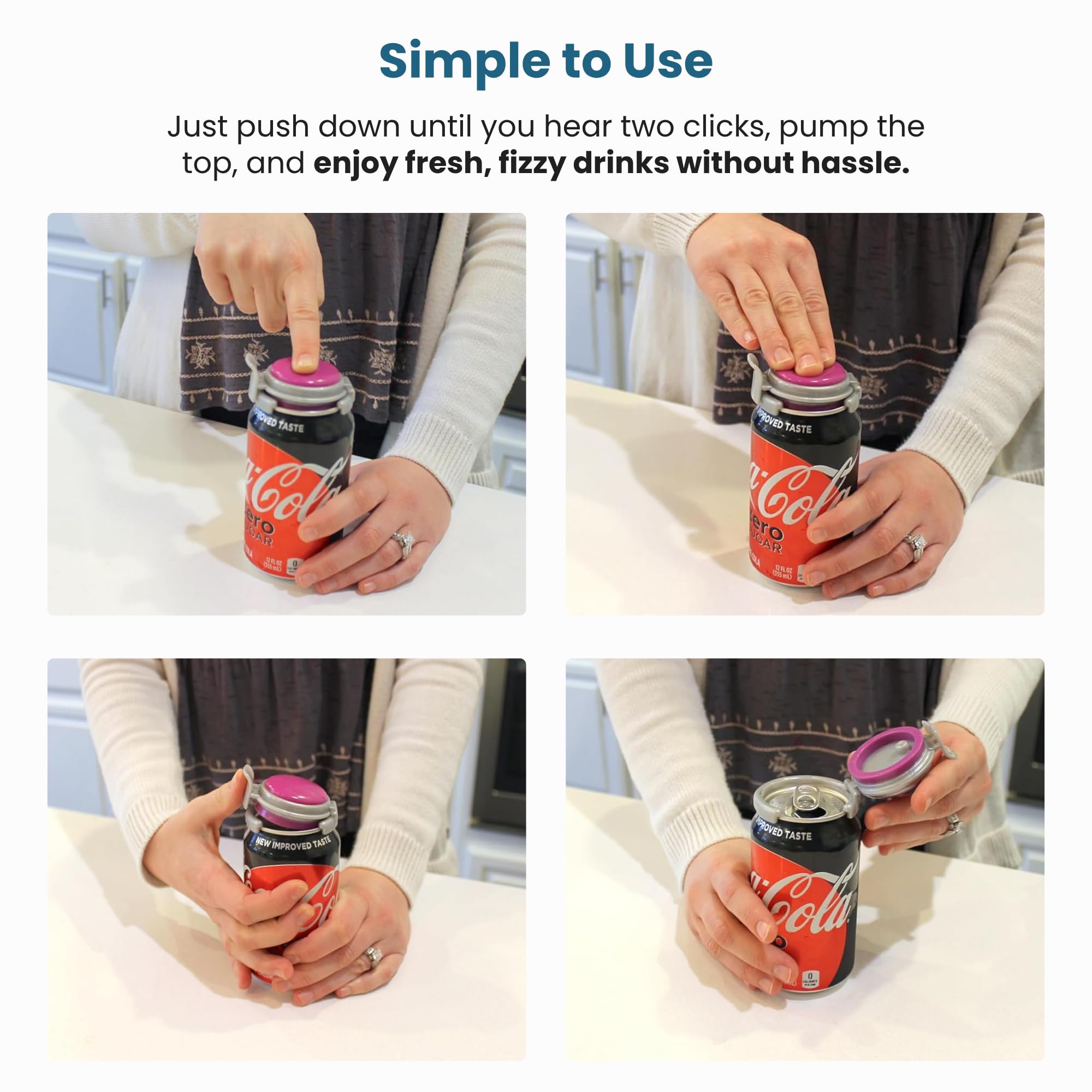 Snapklik.com : Jokari 2 Click Fizz Keeper Pump And Pour For 12oz Cans 4 ...