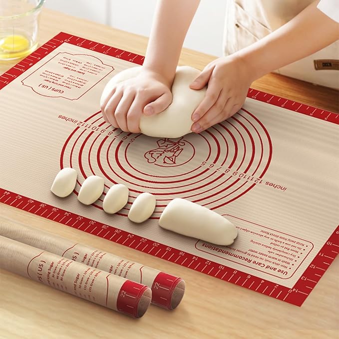 Amazon.com: Silicone Baking Mat, Non-Stick Reusable Pastry Dough ...